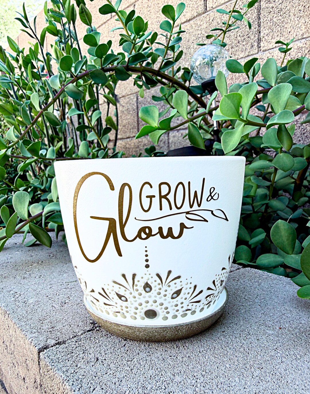 Decorative Plant Pot, Hand-painted Planter, Custom Planting Pot, Vinyl ...