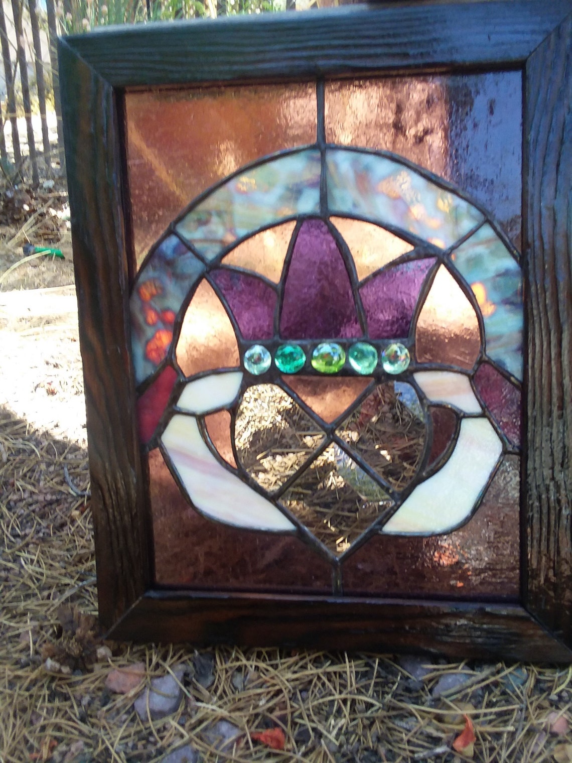 Celtic Claddagh Wood Framed Stained Glass - Etsy