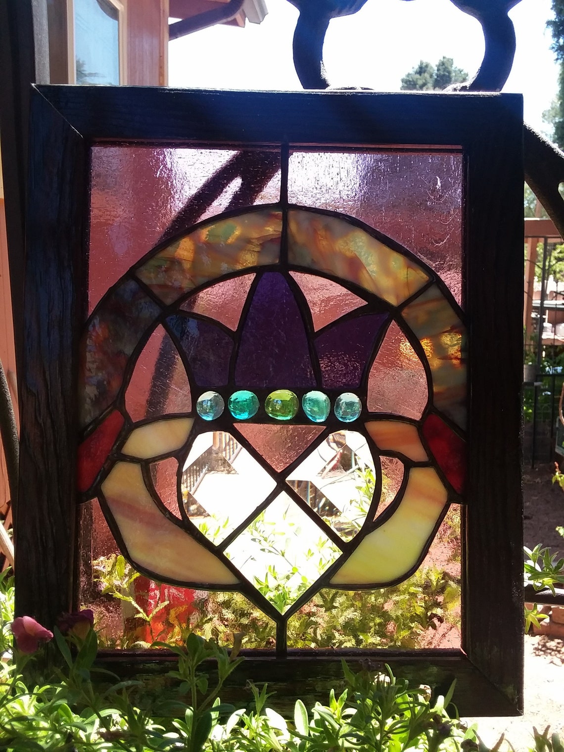 Celtic Claddagh Wood Framed Stained Glass - Etsy