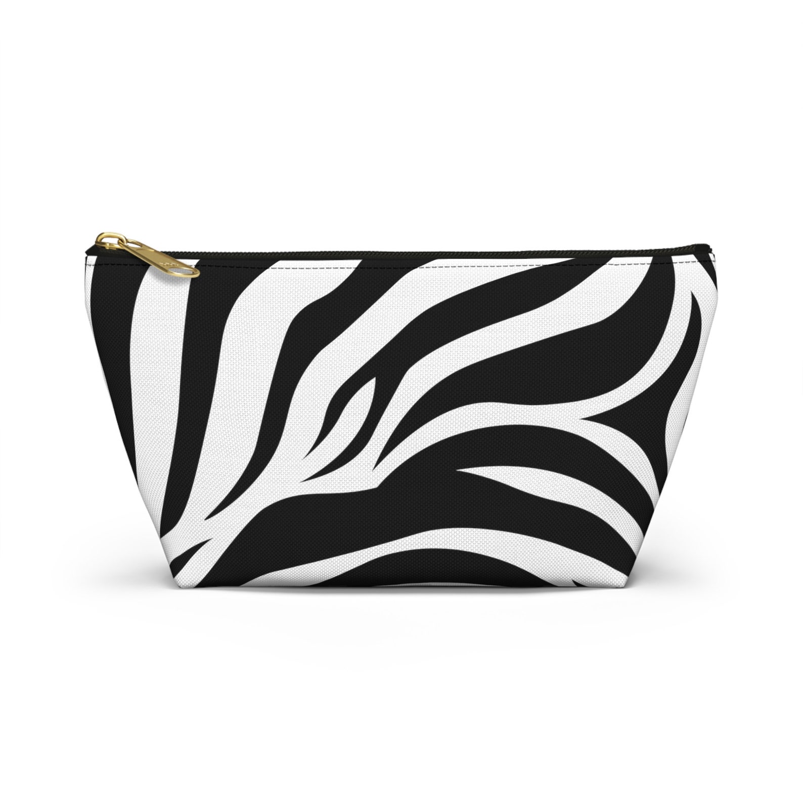 Beautiful Zebra Print Accessory Pouch W T-bottom, Custom Accessory Bags ...