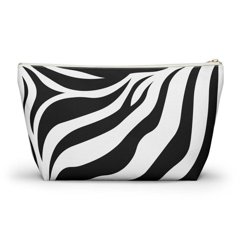 Beautiful Zebra Print Accessory Pouch W T-bottom, Custom Accessory Bags ...