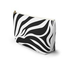 Beautiful Zebra Print Accessory Pouch W T-bottom, Custom Accessory Bags ...