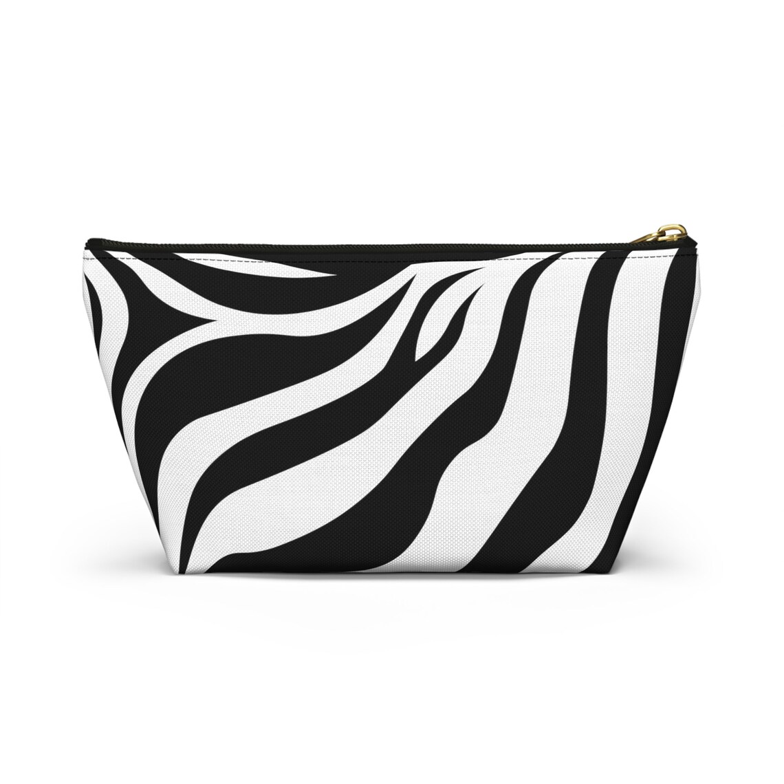 Beautiful Zebra Print Accessory Pouch W T-bottom, Custom Accessory Bags ...