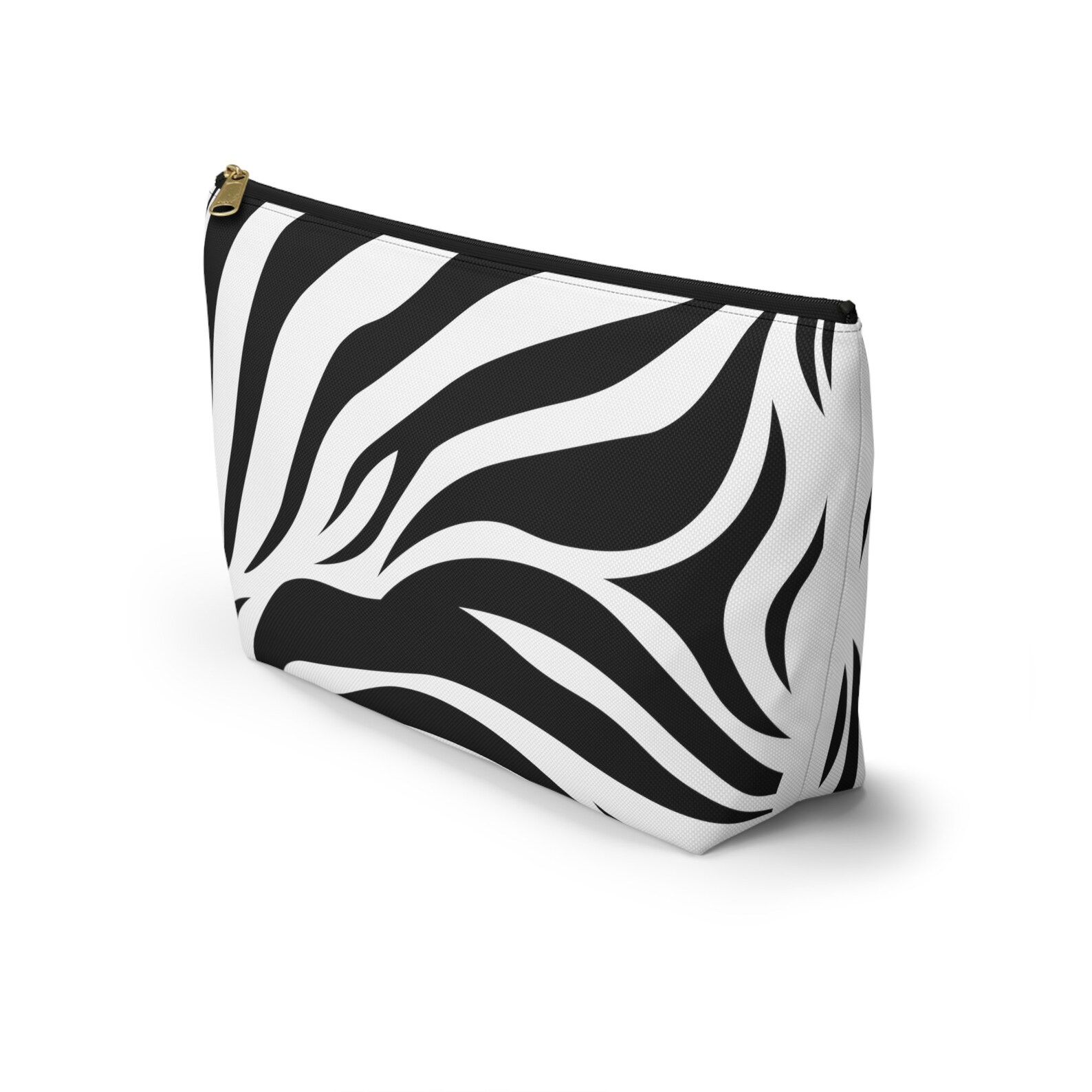 Beautiful Zebra Print Accessory Pouch W T-bottom, Custom Accessory Bags ...