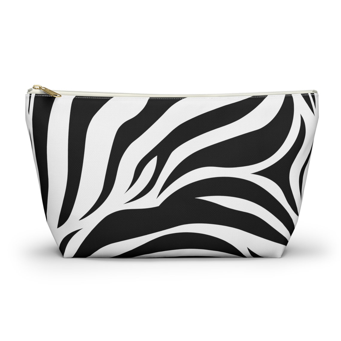 Beautiful Zebra Print Accessory Pouch W T-bottom, Custom Accessory Bags ...