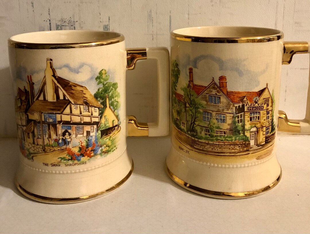 Vintage Arthur Woods England English Inns Mugs - Etsy