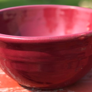 Vintage USA Burgundy Maroon Pottery Bowl - Etsy