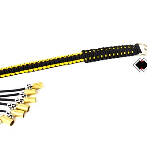 Biker “get-back” Whip - Panic Snap - Black and Yellow - Handmade - Etsy
