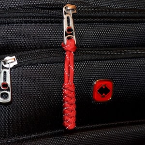 6 Pack Reflective Red 550 Paracord Zipper Pulls Keychain Knife Lanyard ...
