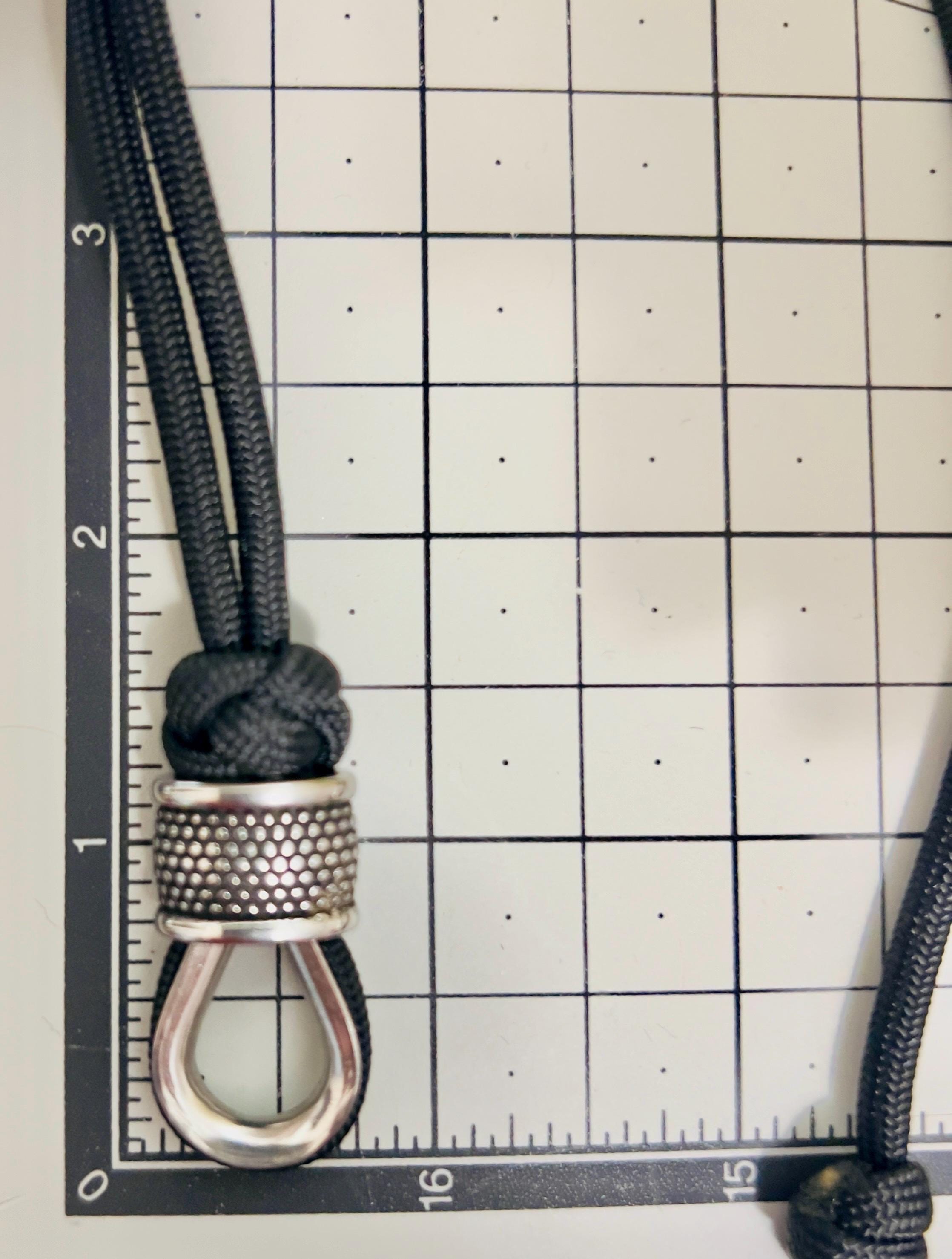 Adjustable 550 Black Paracord Thimble Necklace - Minimalist - Sailors ...