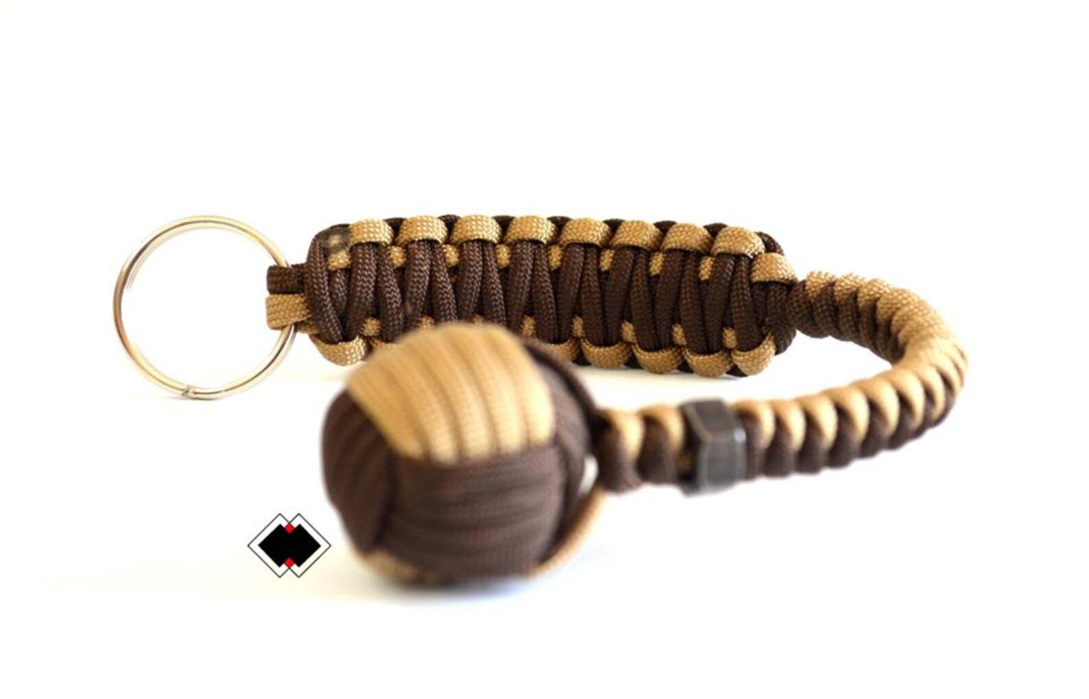 Customizable 1 Monkey Fist Keychain Brown and Tan 550 - Etsy