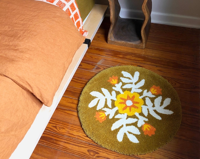 Circular Tufted Floral Floor Rug 24 - Etsy