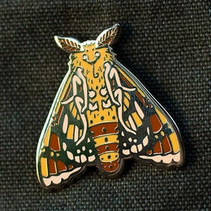 Moth Hard Enamel Pin 1.25”, Entomology Pin - Etsy
