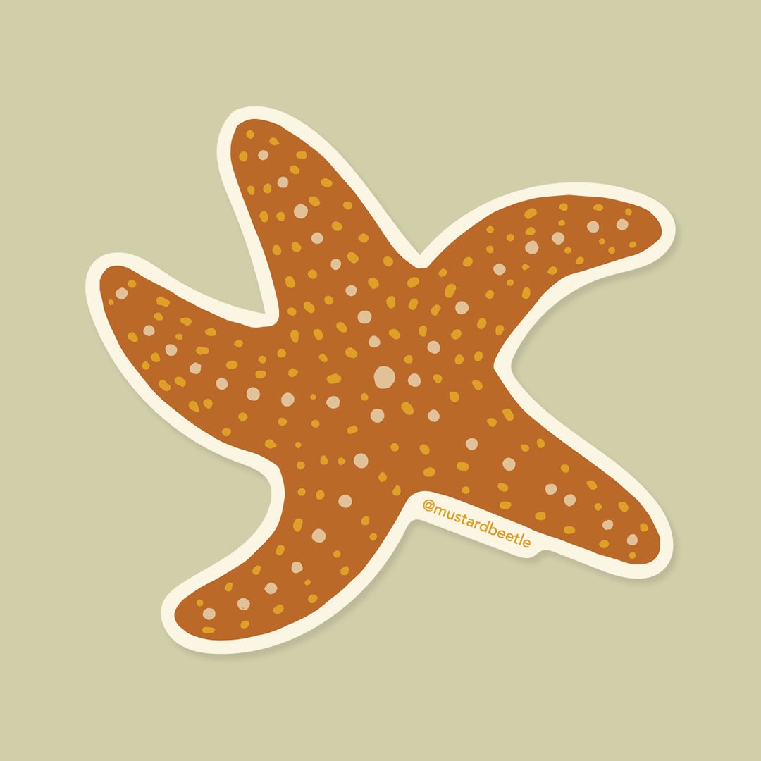 Ochre Sea Star, Waterproof Vinyl Sticker 3" - Etsy