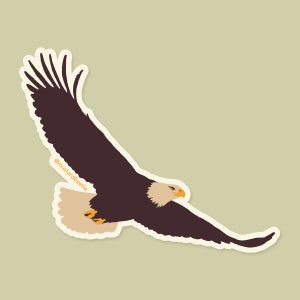 Bald Eagle, Waterproof Vinyl Sticker 3" - Etsy