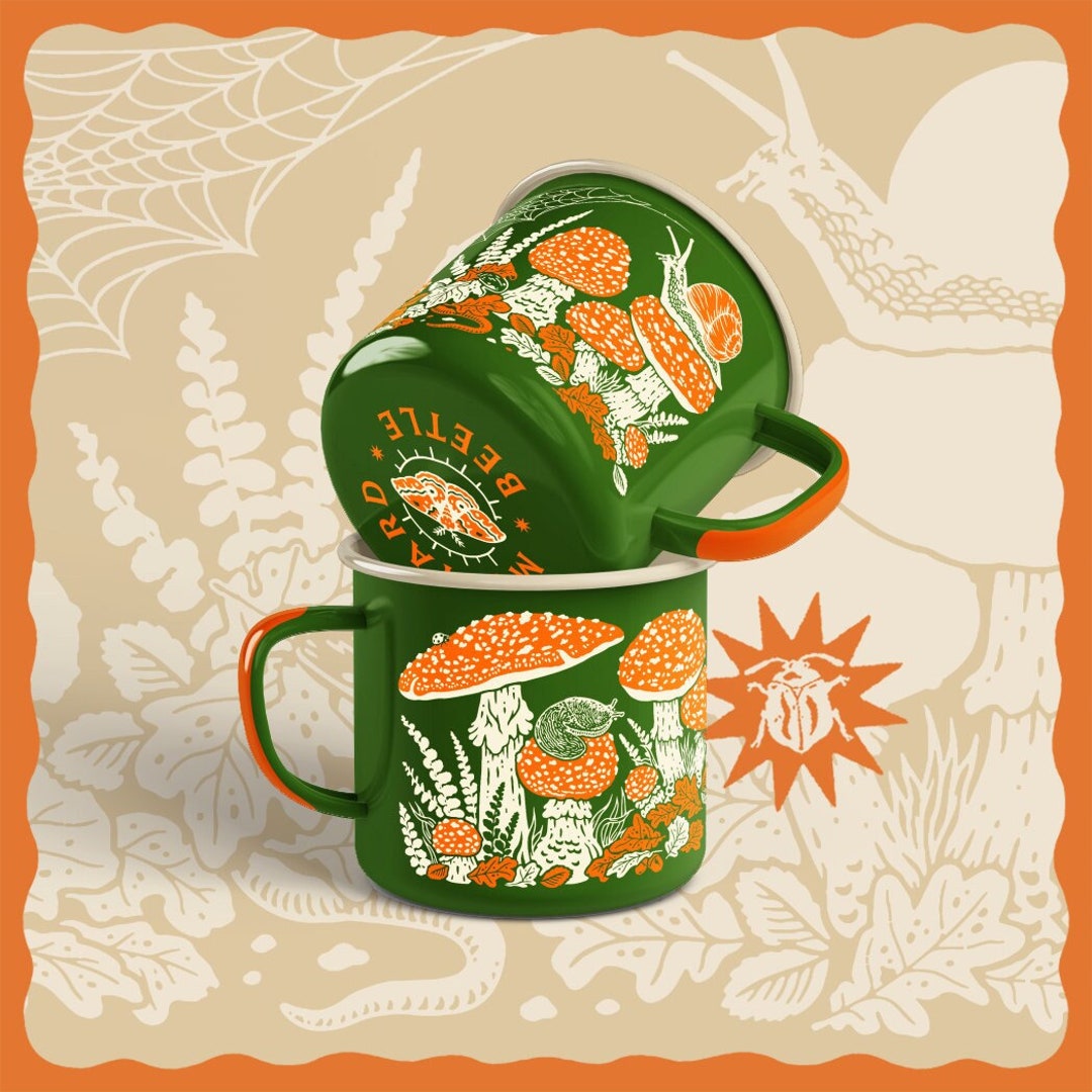 Toad & Mushrooms Enamel Mug - Etsy