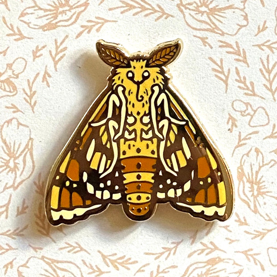 Moth Hard Enamel Pin 1.25 Entomology Pin - Etsy