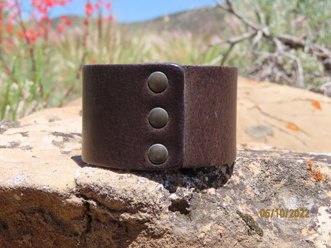 Dark Brown Leather Cuff/upcycled Cuff Bracelet/unisex Cuff/mens ...