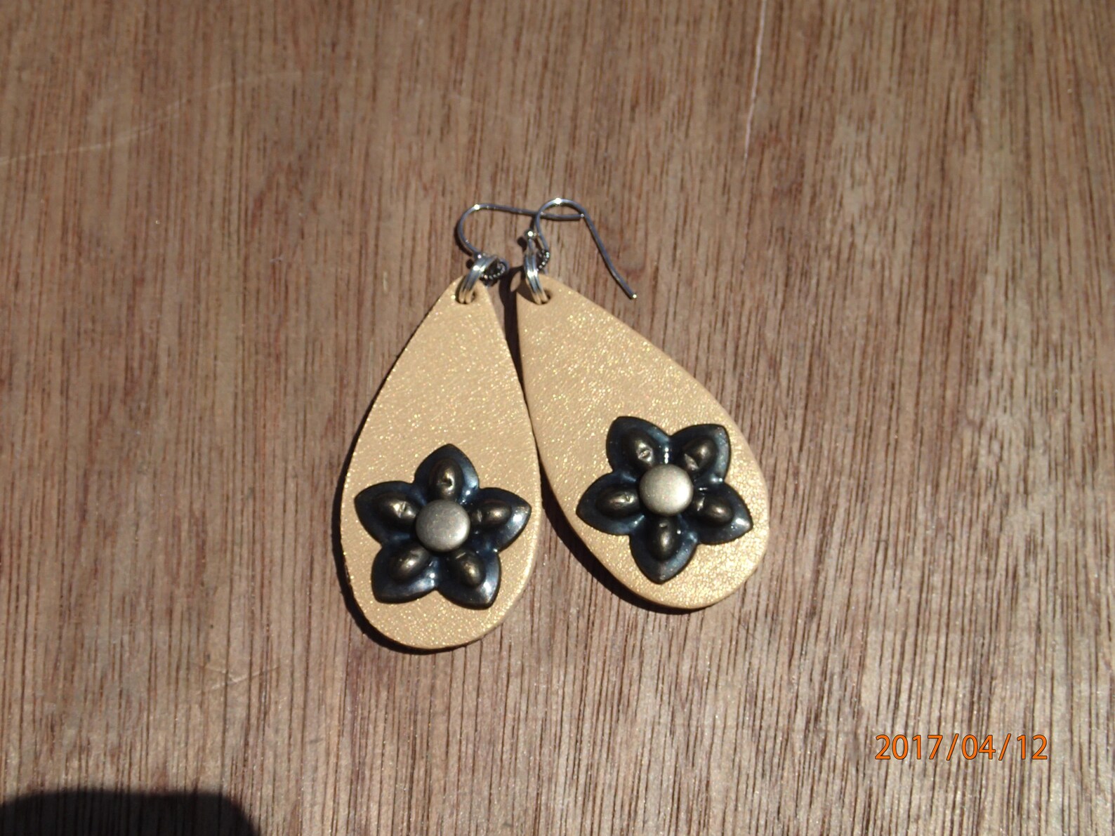 Gold Leather Earrings/handmade Leather Earrings/leather Jewelry ...