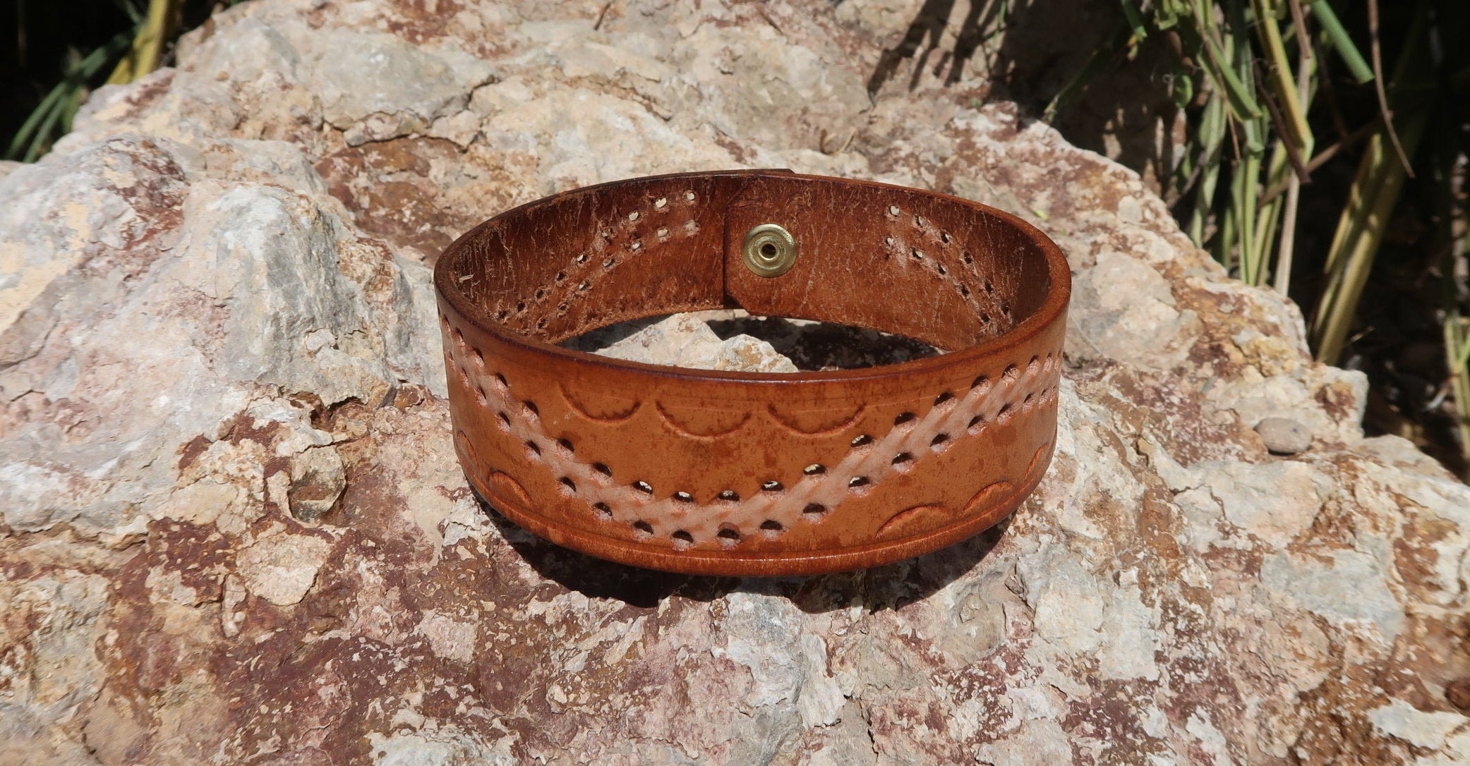 Brown Leather Choker/upcycled Leather Choker/unisex Choker/distressed ...