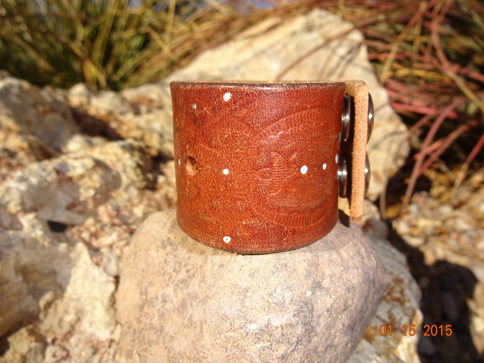 Stamped Cuff/recycled Leather Cuff Bracelet/man Cuff/leather Cuff ...