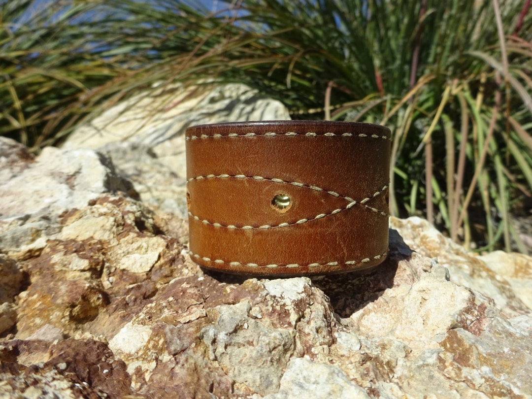 Brown Leather Cuff/southwestern Leather Cuff/rustic Cuff/mens Bracelet ...