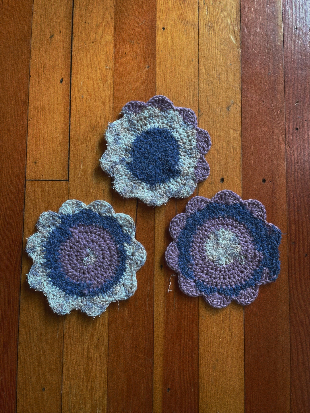 Handmade Crochet Pot Holders Vintage Style Unique Flower Doily Design ...