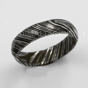 Damascus Steel Band Dome Ring Damascus Wedding Ring Plain Damascus Ring ...