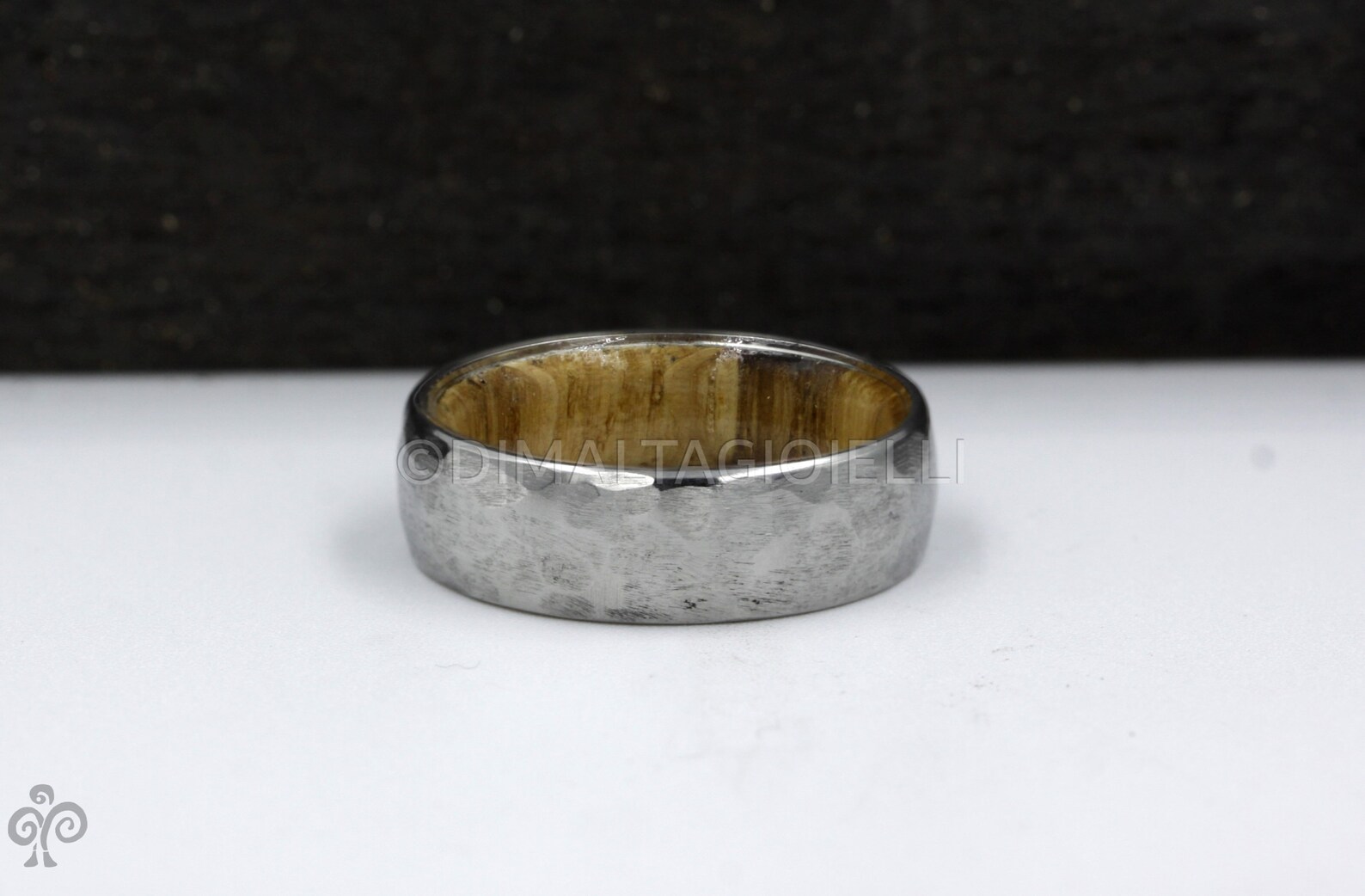 Whiskey Wood Ring J&D Ring Hammered Ring Whiskey Barrel Ring - Etsy