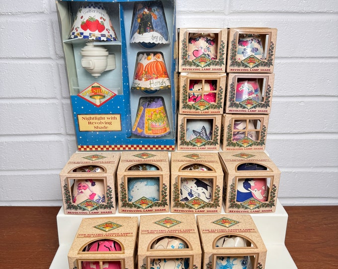 Vintage SPIN SHADES Revolving Light Decorative Light With 17 Unused ...