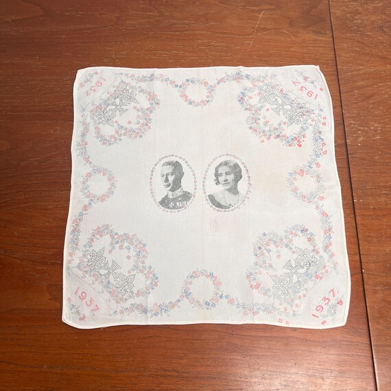 Vintage Handkerchief 1937 Coronation King George VI Q… - Gem