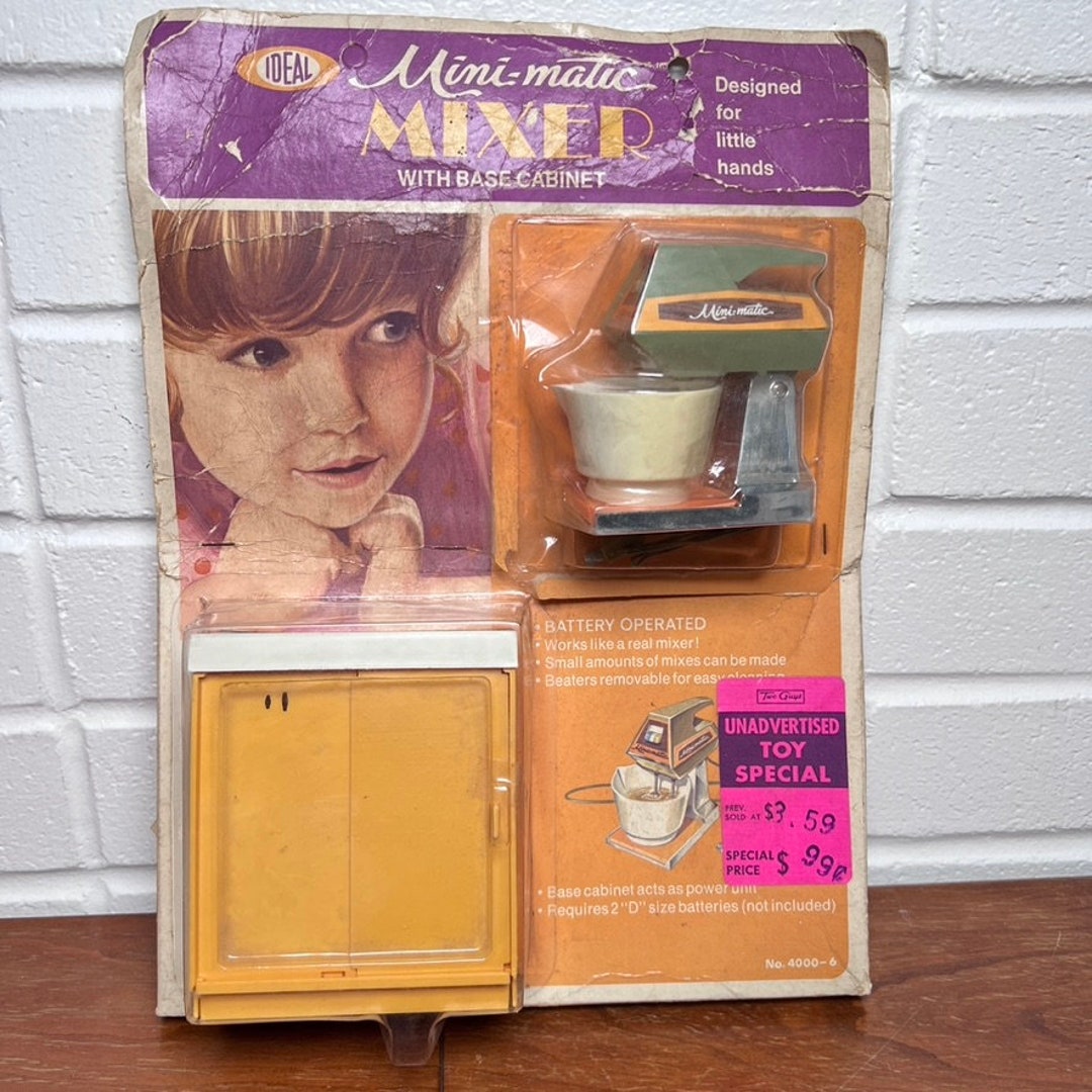 Vintage 1970 Ideal Mini-matic Kitchen Mini BATTERY OPERATED Toy MIXER ...