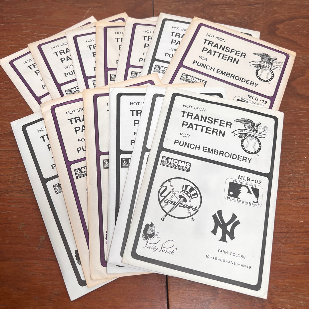 13 Vintage Major League Baseball Team MLB Logos Punch Embroidery Hot ...