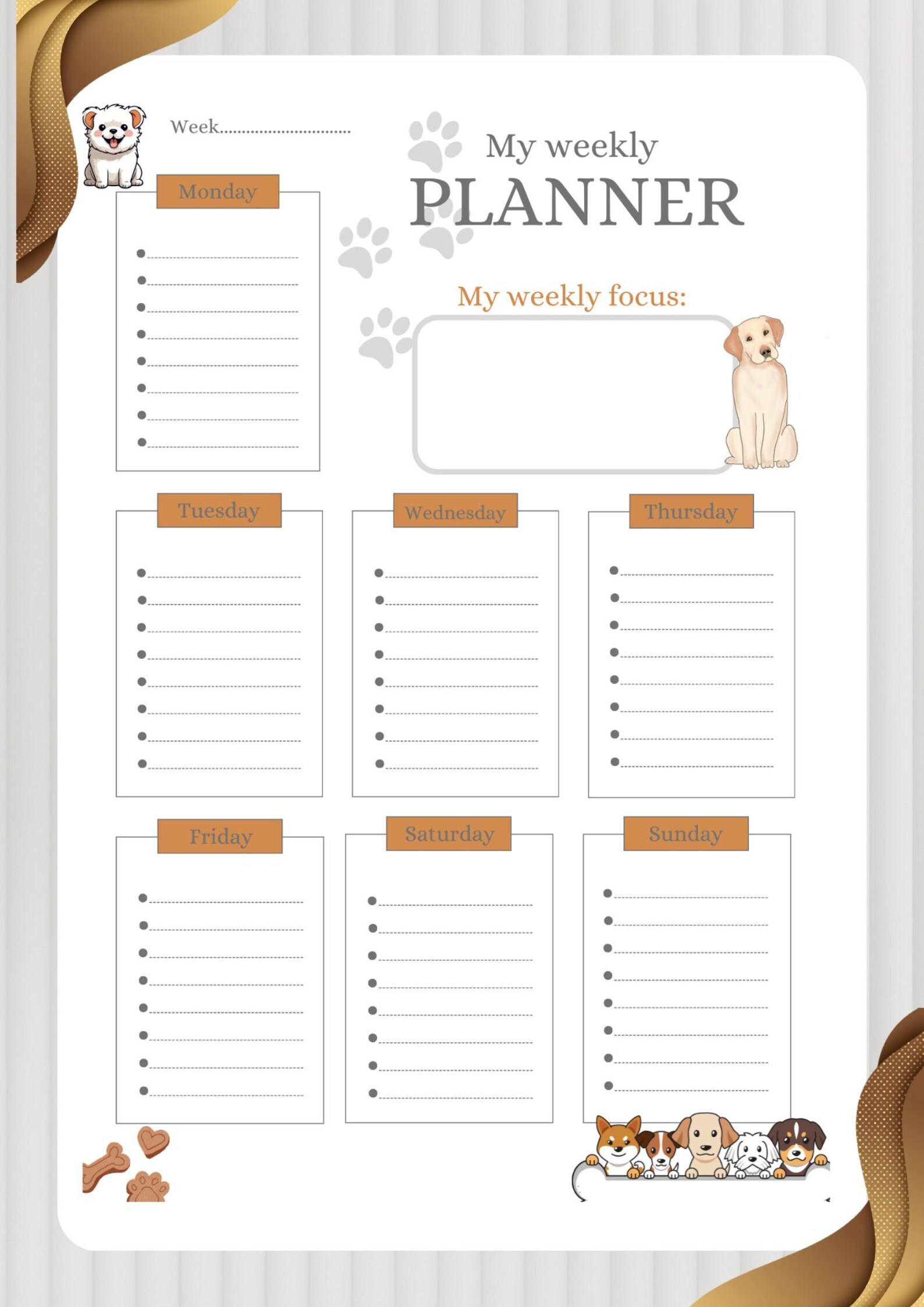 Weekly Planner Dogs - Etsy
