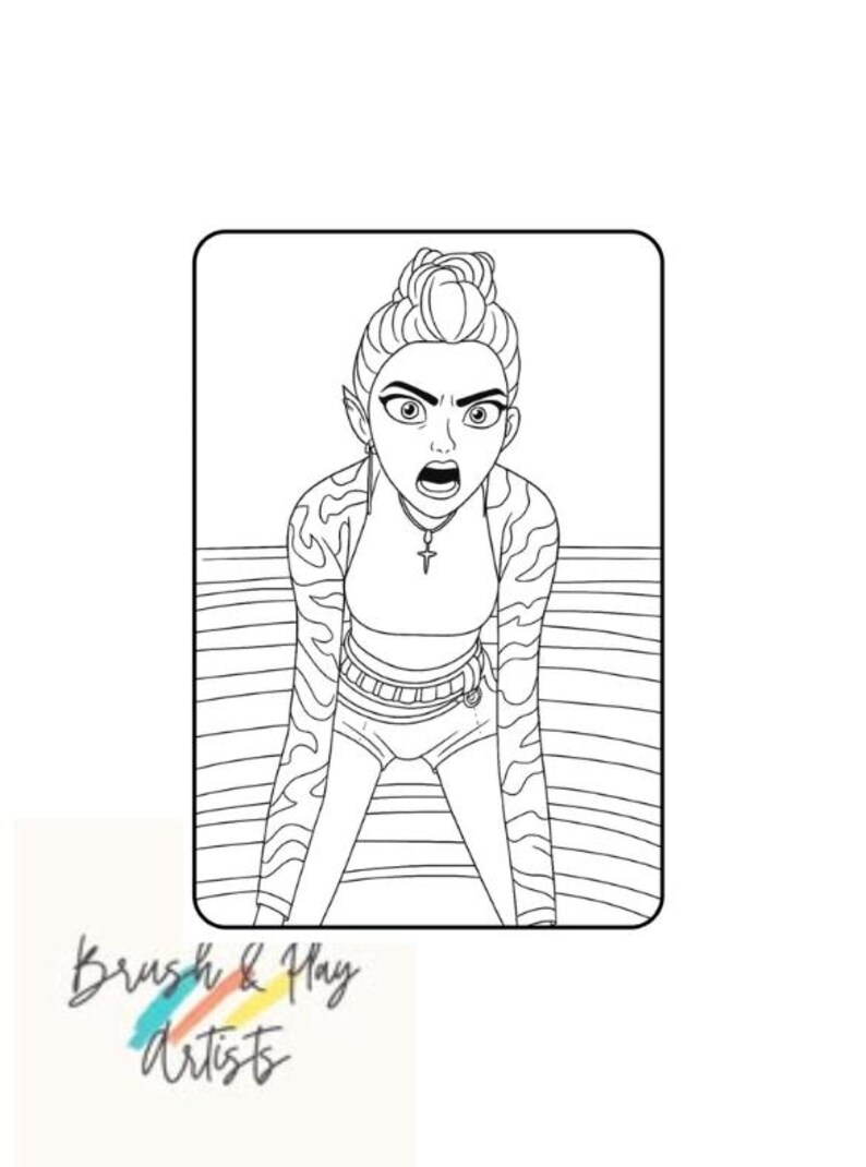 K-pop Demon Hunters Coloring Pages | Printable Fantasy Line Art ...