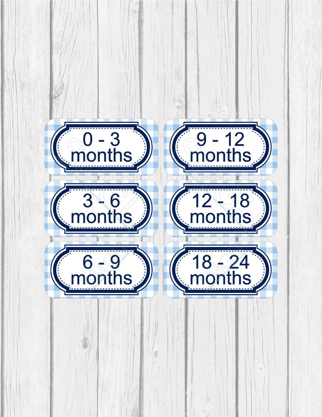 Blue Gingham Clothes Drawer With Navy Writing Dividers Stickers Dresser ...