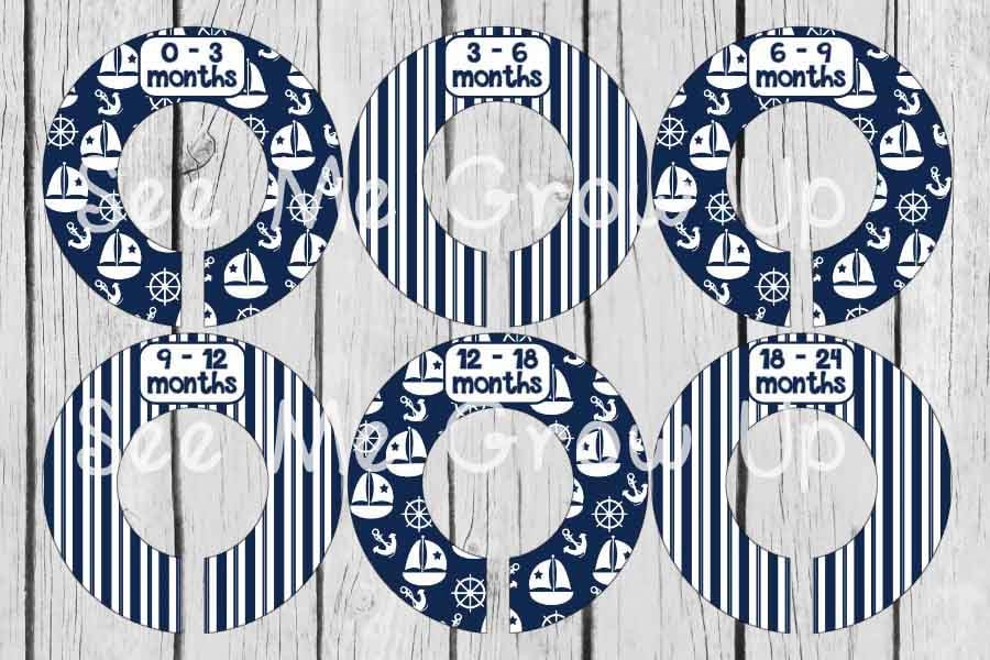 Custom Baby Closet Dividers Navy Nautical Nursery Baby Shower - Etsy