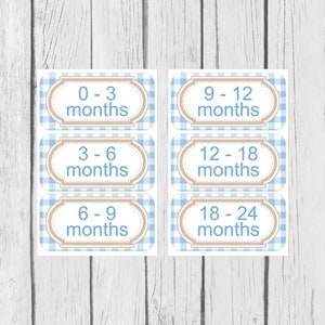 Blue Gingham Clothes Drawer Dividers Stickers Dresser Labels Inside ...