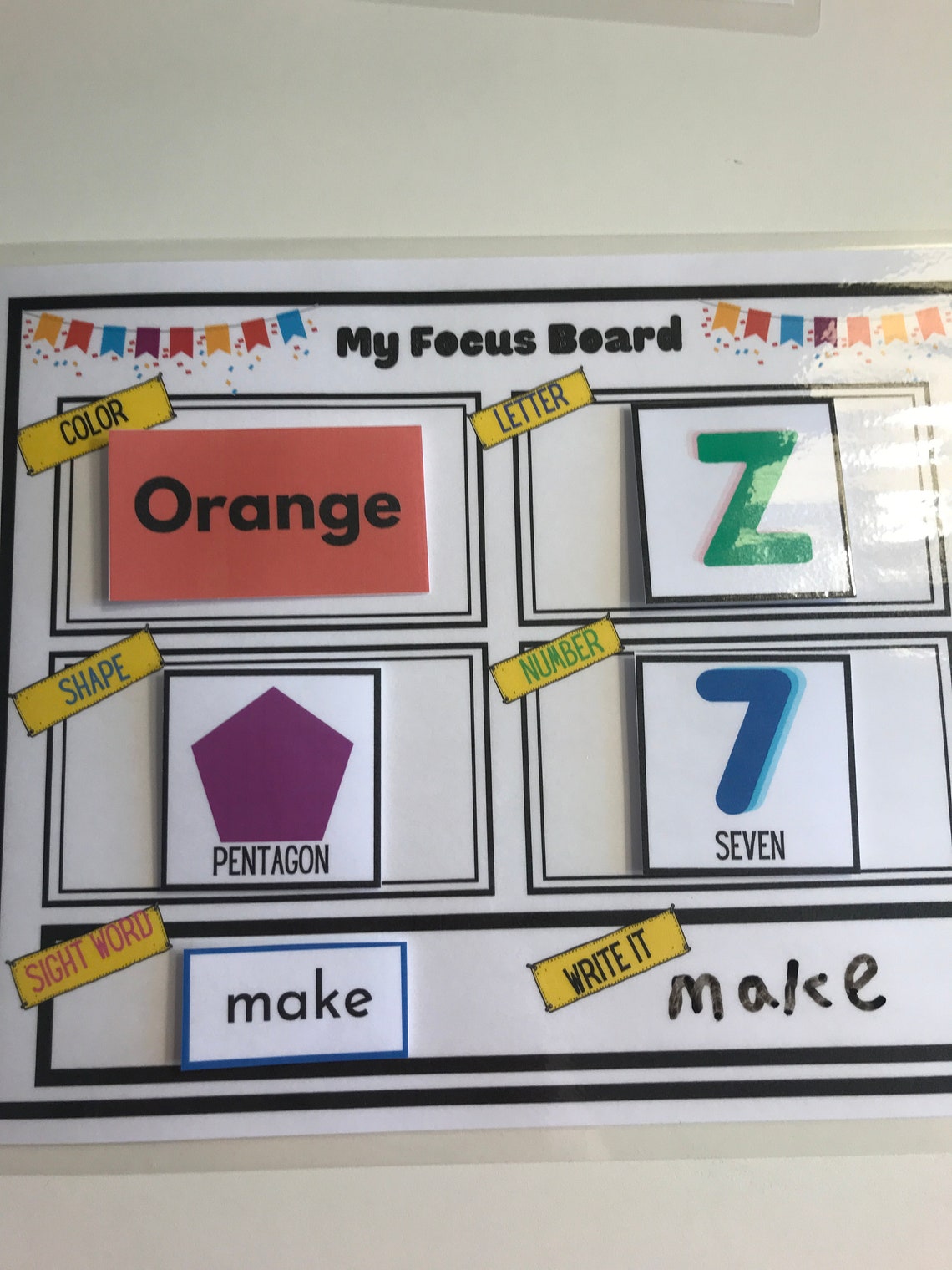 Velcro Focus board for teaching children preschool skills | Etsy