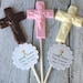 Chocolate Cross Lollipops - Communion Favor - Christening Favor - First ...