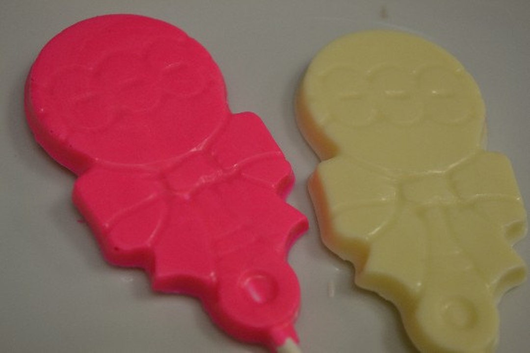 Baby Rattle Chocolate Lollipop, Baby Shower Favor - Etsy