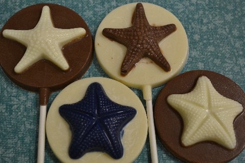 Starfish Chocolate Lollipops Beach Wedding Beach Party | Etsy