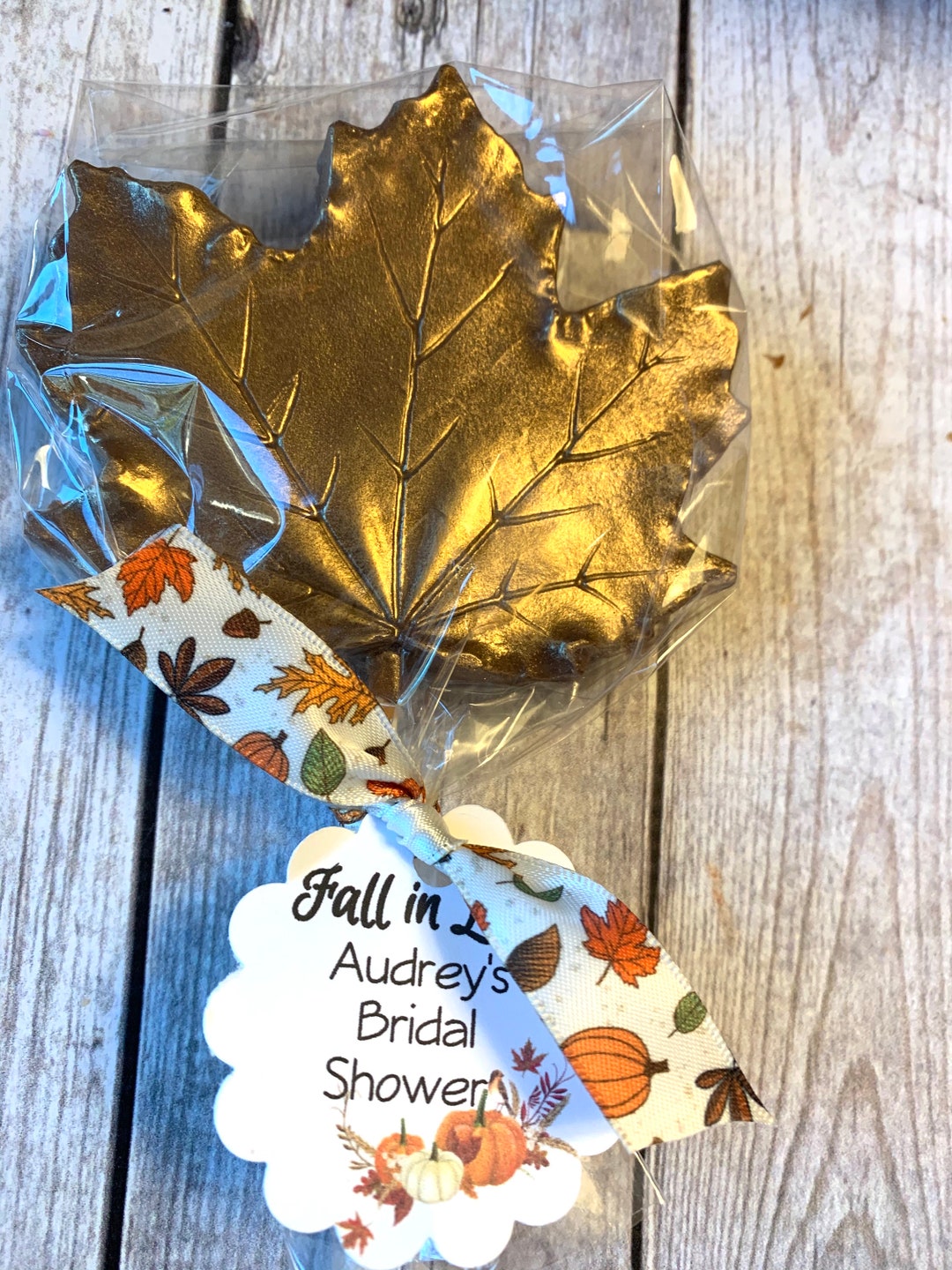 Chocolate Leaf Lollipops - Set of 10 - Fall Wedding Favor - Autumn ...