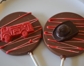 Chocolate Fire Engine Lollipop - Etsy