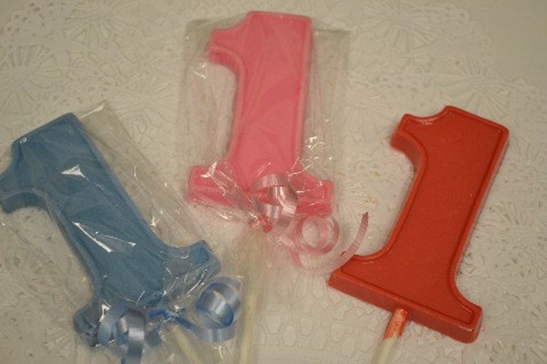 First Birthday Chocolate Lollipops Number 1 Baby First | Etsy