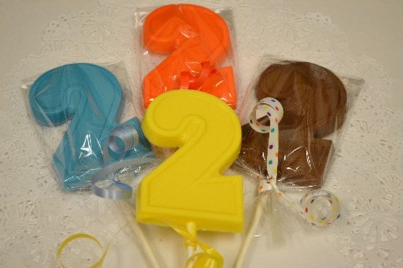 Chocolate Number Two 2 Lollipops for 2nd birthdays | Etsy