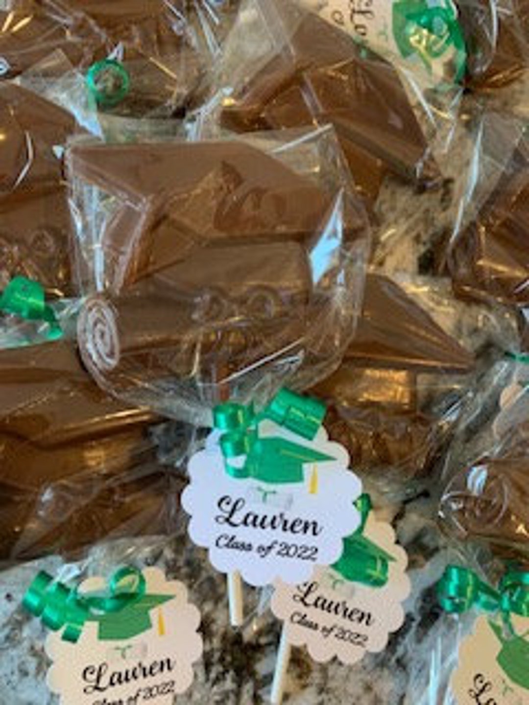 Graduation Cap and Diploma Chocolate Lollipops - 10 Lollipops ...