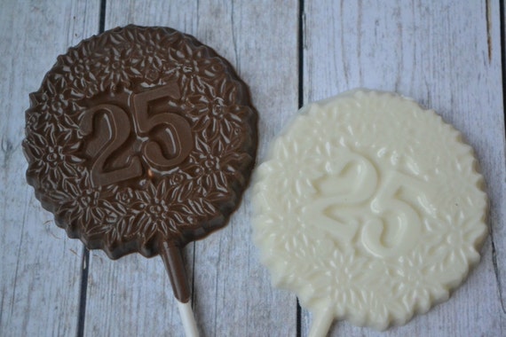 Number 25 Chocolate Lollipops 25th Birthday Party Favor | Etsy