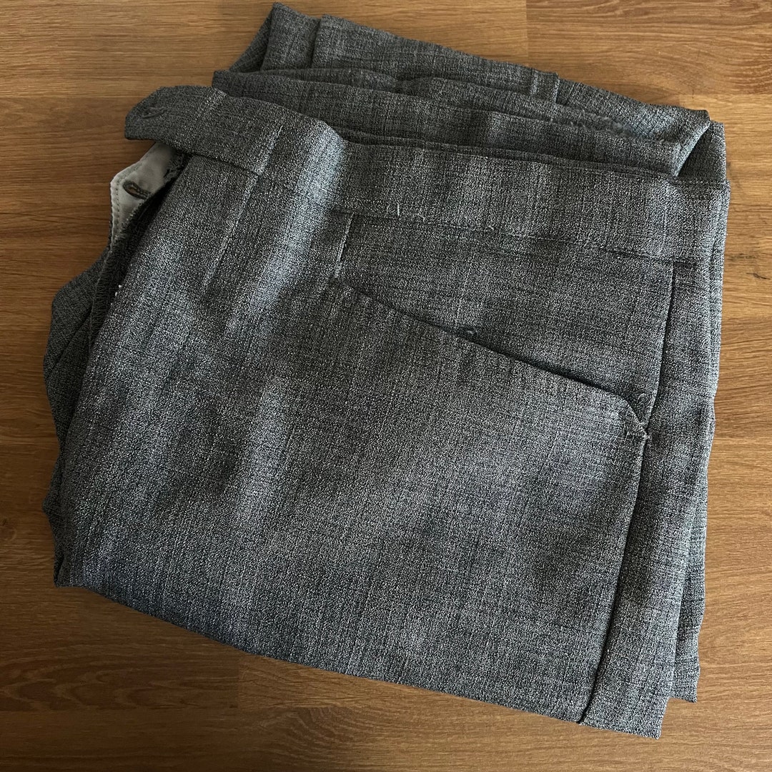 Charcoal Gray 70s Wide Leg Sansabelt Stretch Trousers - Etsy