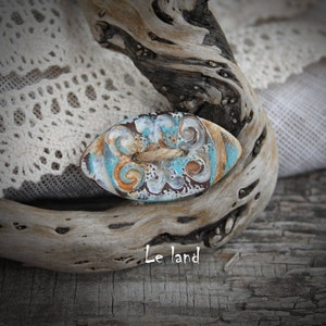 3 Rustic Buttons Polymer Clay Buttons Textured Button Set Oval Buttons ...